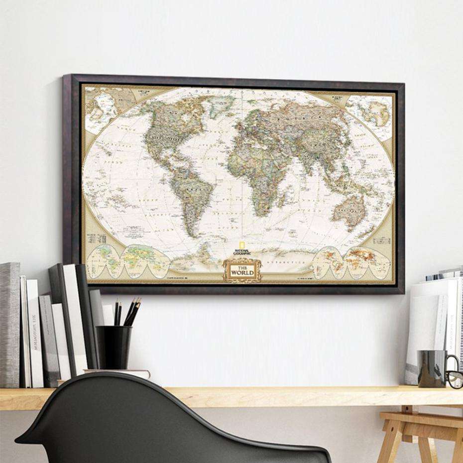 Large Vintage World Map